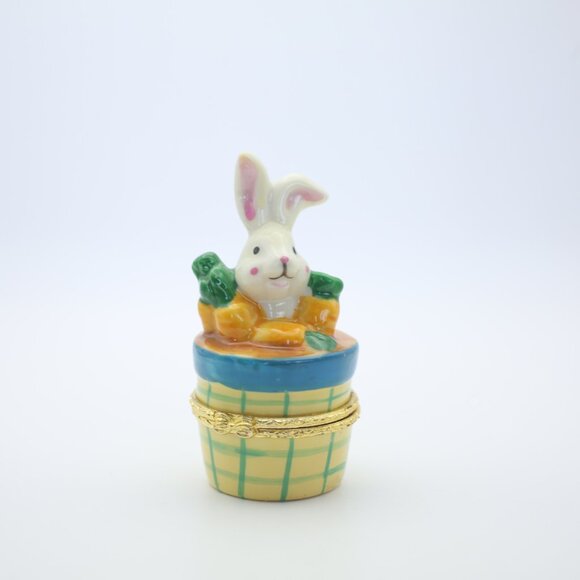 Holiday | Vintage Ceramic Bunny And Carrot Trinket Box Ceramic Easter ...